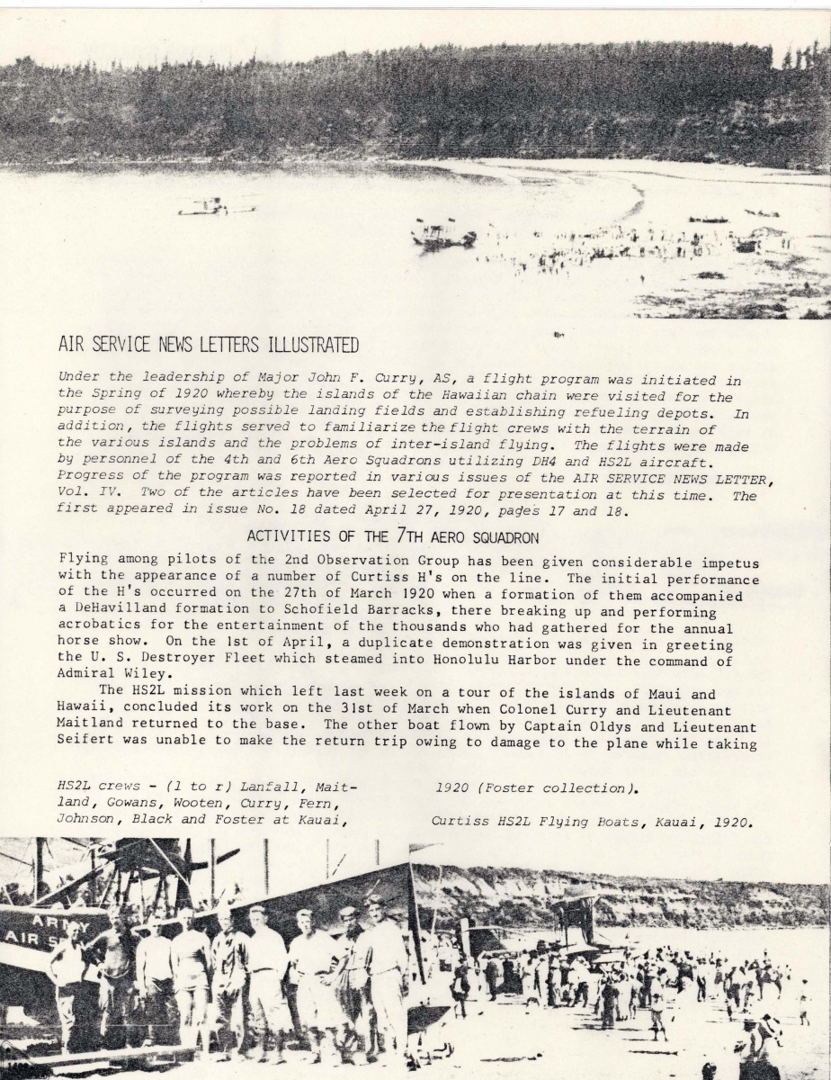 Hawaii Aviation | Activities of the 7th Aero Squadron